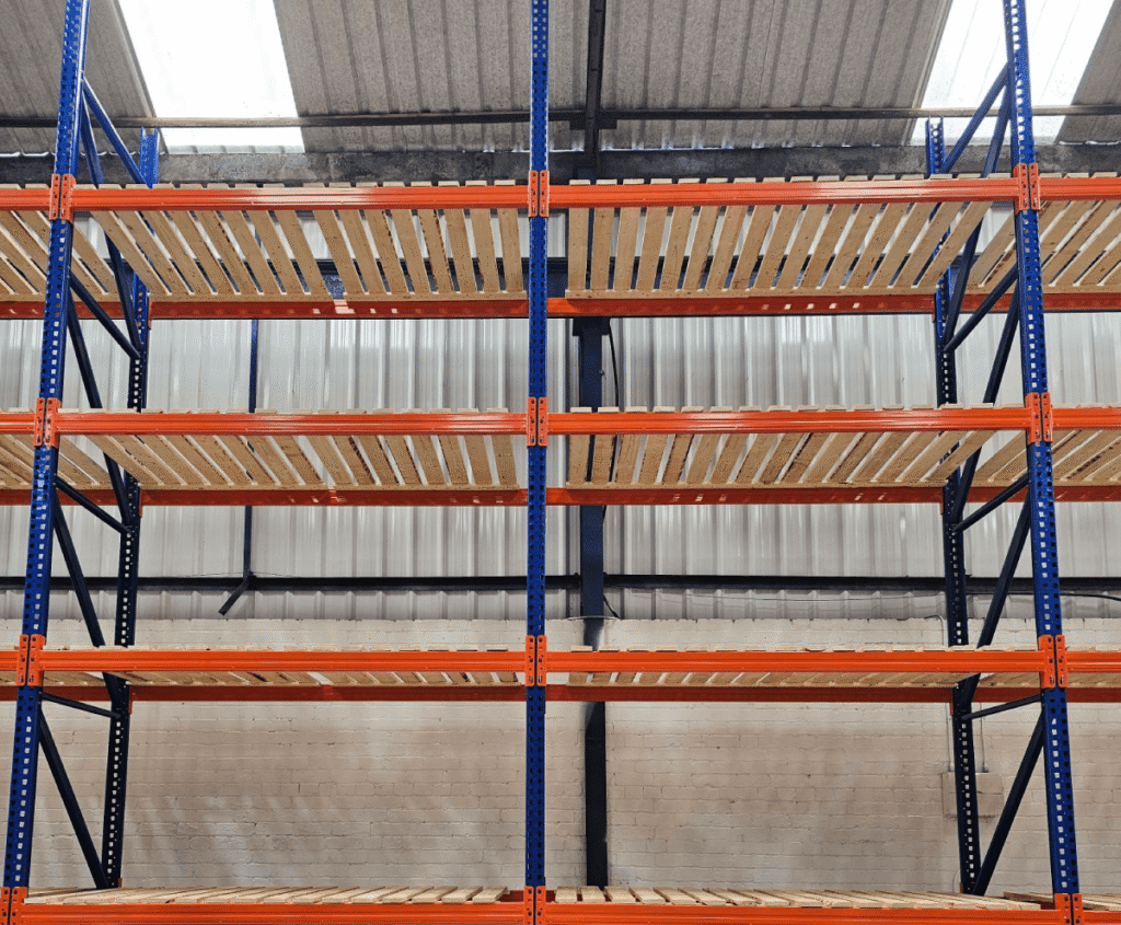 Adjustable Pallet Racking With Added Slat Timber Decking Blackburn ...
